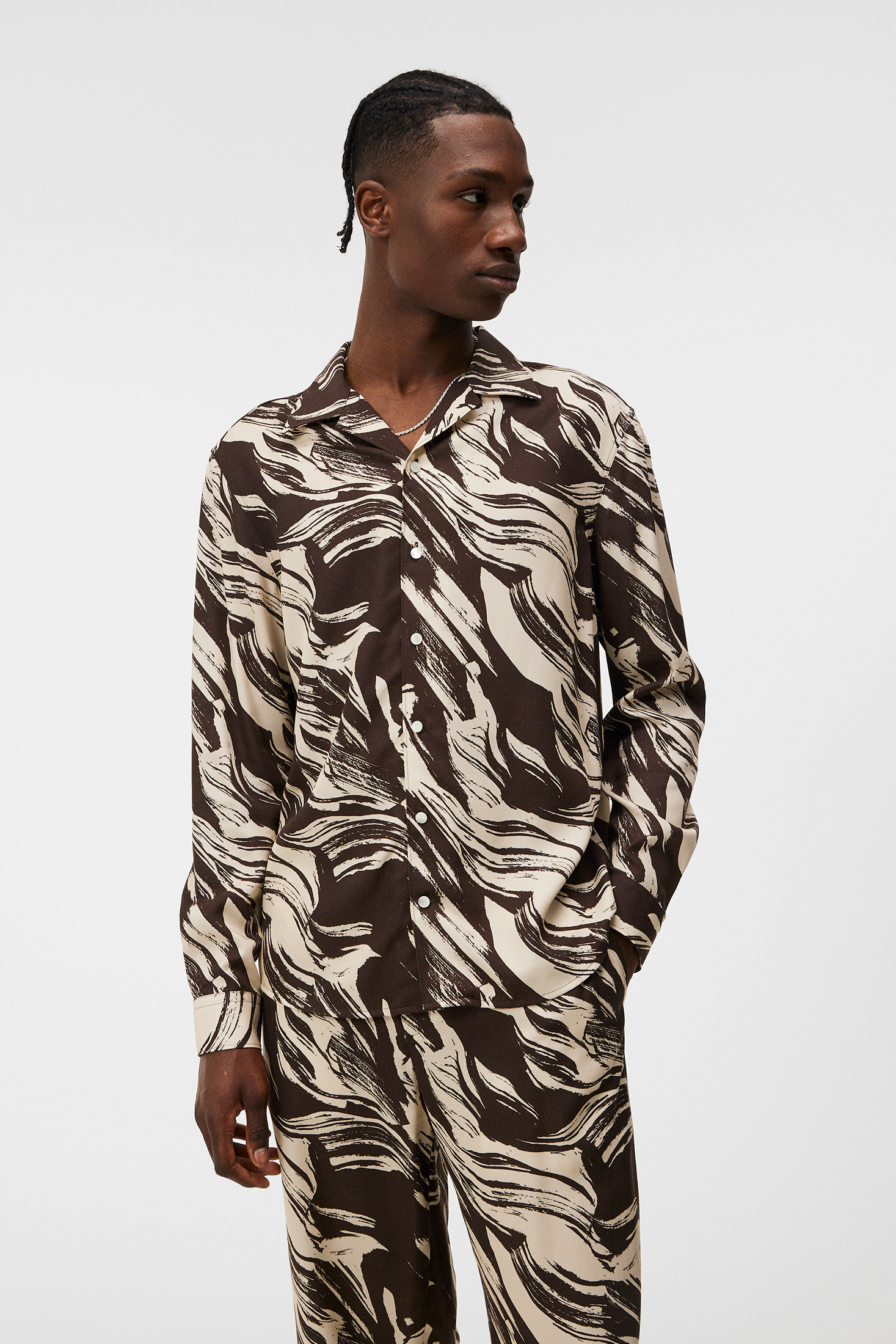 Playa Printed Tencel Shirt FMST08792 W020 - j. lindeberg